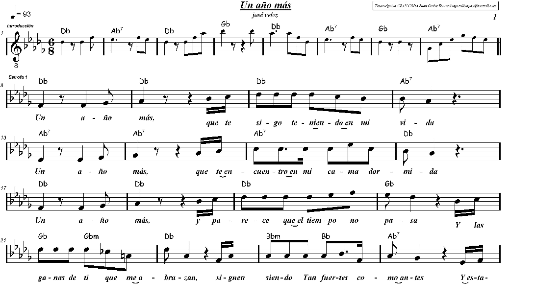 un año más - José Velez - Partituras Gran Coda