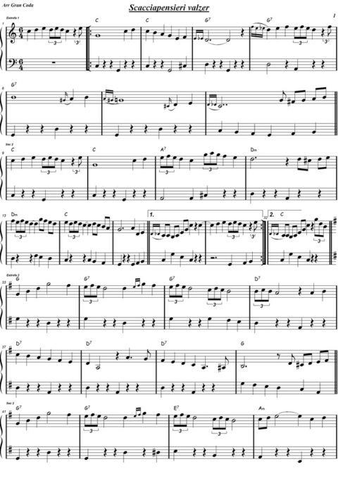 Scacciapensieri Valzer - Partituras Gran Coda